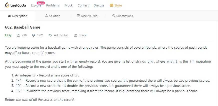 [LeetCode] Baseball Game - JavaScript